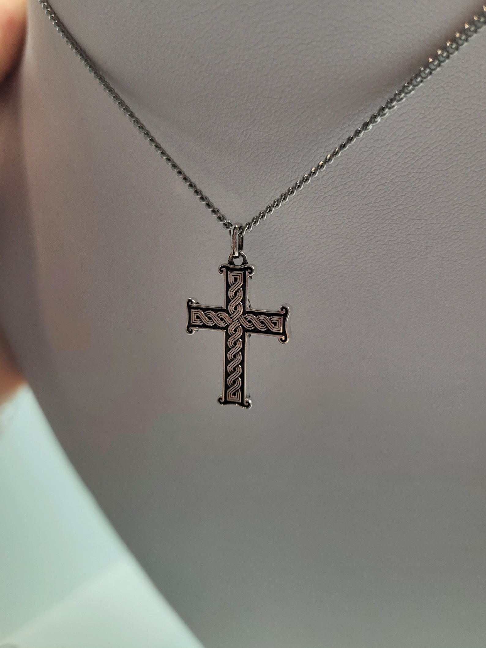 Croatia Cross Pendant Jewellery, Small Oxidised Traditional Pleter Kriz ...