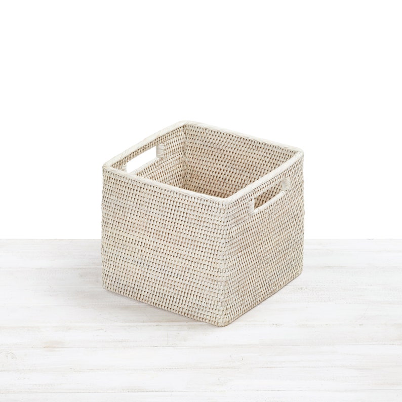Rattan Square Storage Basket Regular-l28x W28 X H25cm hand - Etsy