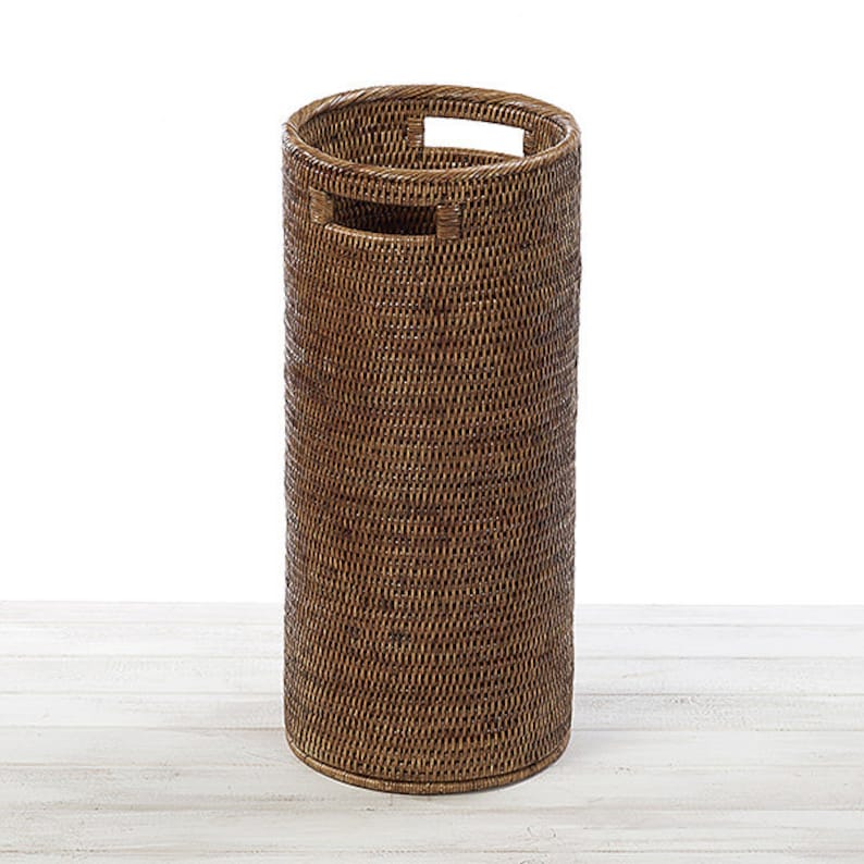 Round Rattan Umbrella Basket- D24 X H54 Cm - Etsy