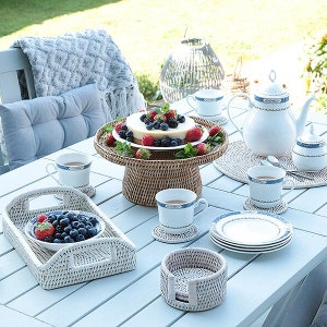 Rattan Small Tray With Arch Handle / Spa Tray/ Vanity Tray L28 X W19 X ...