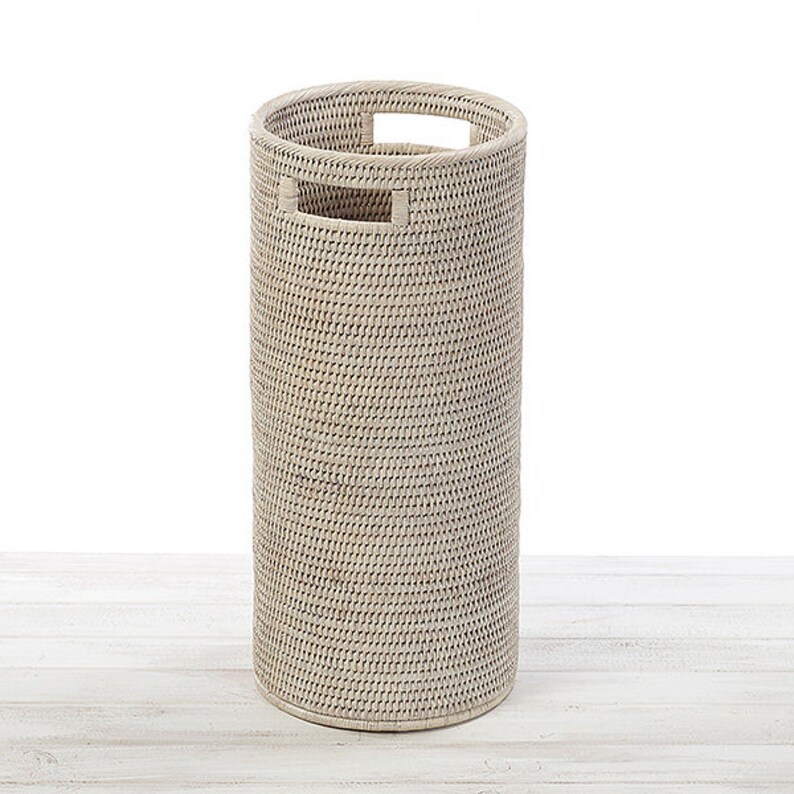 Round Rattan Umbrella Basket- D24 X H54 Cm - Etsy UK