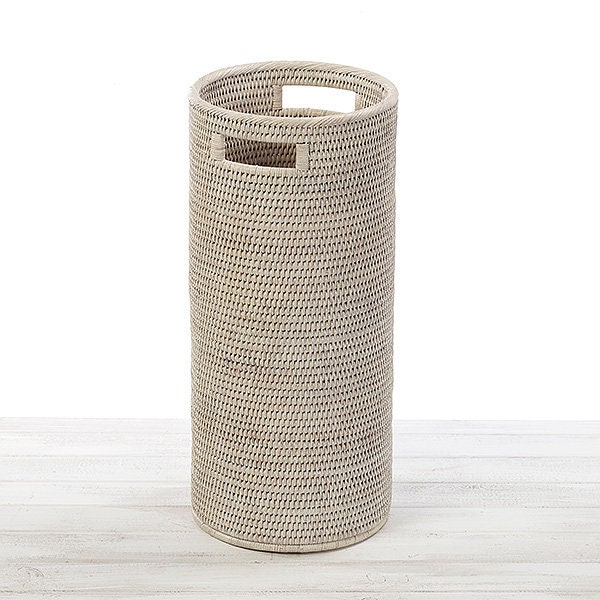 Round Rattan Umbrella Basket- D24 X H54 Cm - Etsy