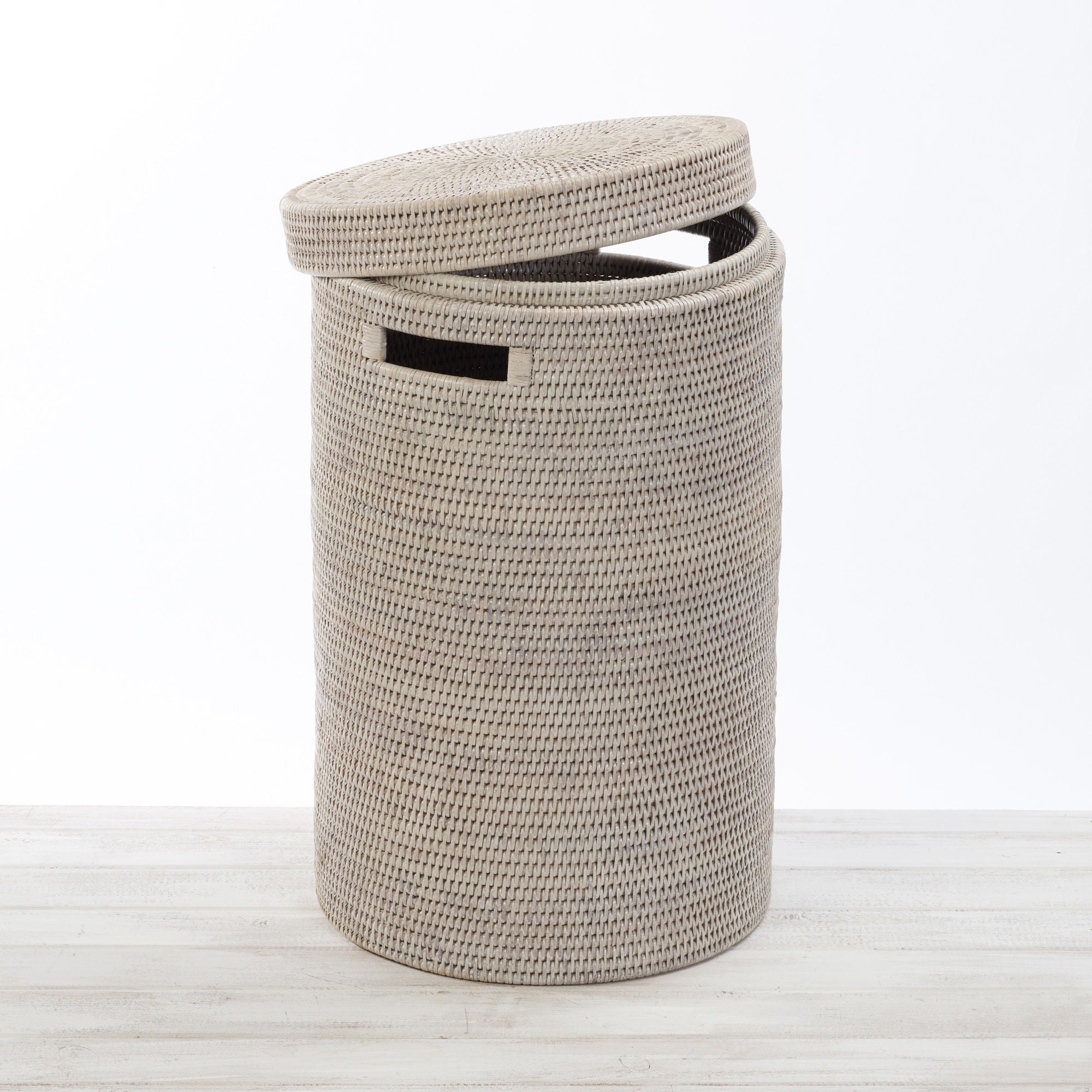 Rattan Tall Cylinder Laundry Basket /laundry Hamper - Etsy