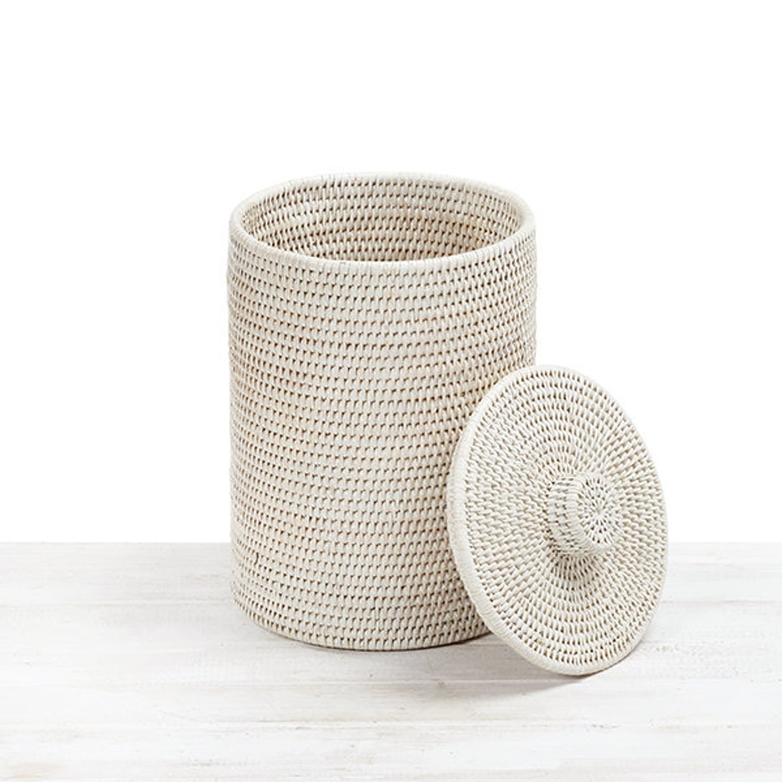 Rattan Round Waste Bin/ Paper Bin With Lid and Insert Liner - Etsy