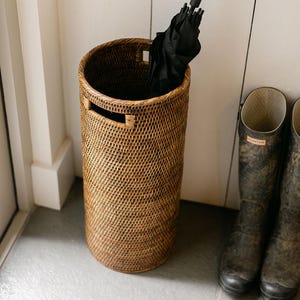 Round Rattan Umbrella Basket- D24 X H54 Cm - Etsy UK