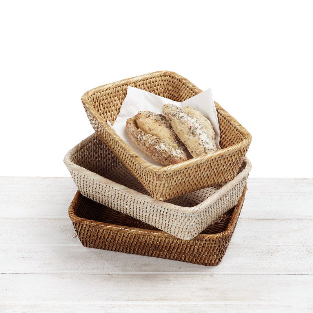Rattan Bread Roll Basket/ Bread Basket/rattan Small Basket - L 27/22 Cm ...