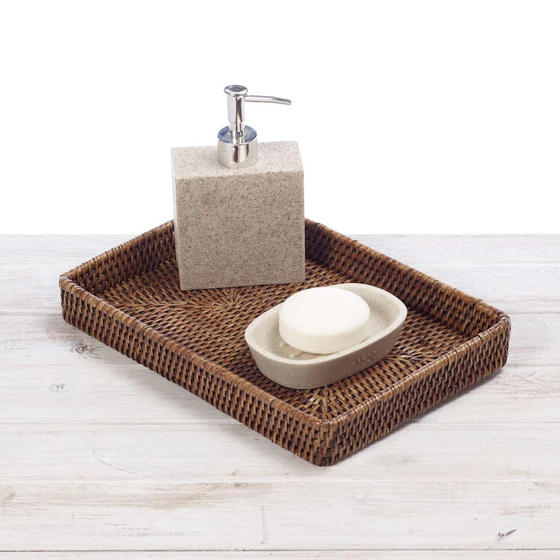 Rattan Small Spa Tray Hand Woven Tray Rectangular - Etsy