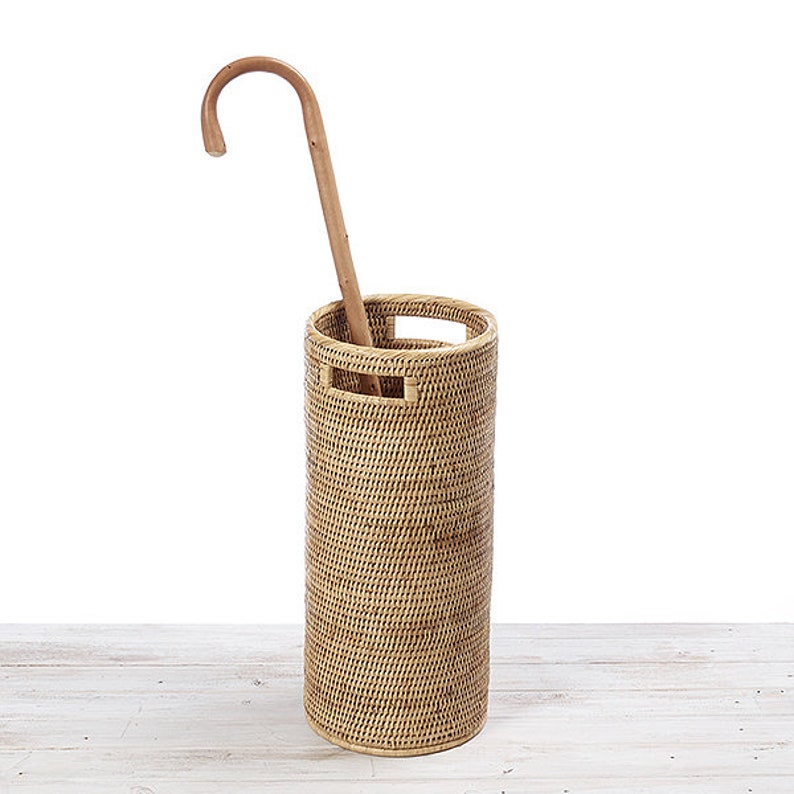 Round Rattan Umbrella Basket- D24 X H54 Cm - Etsy UK