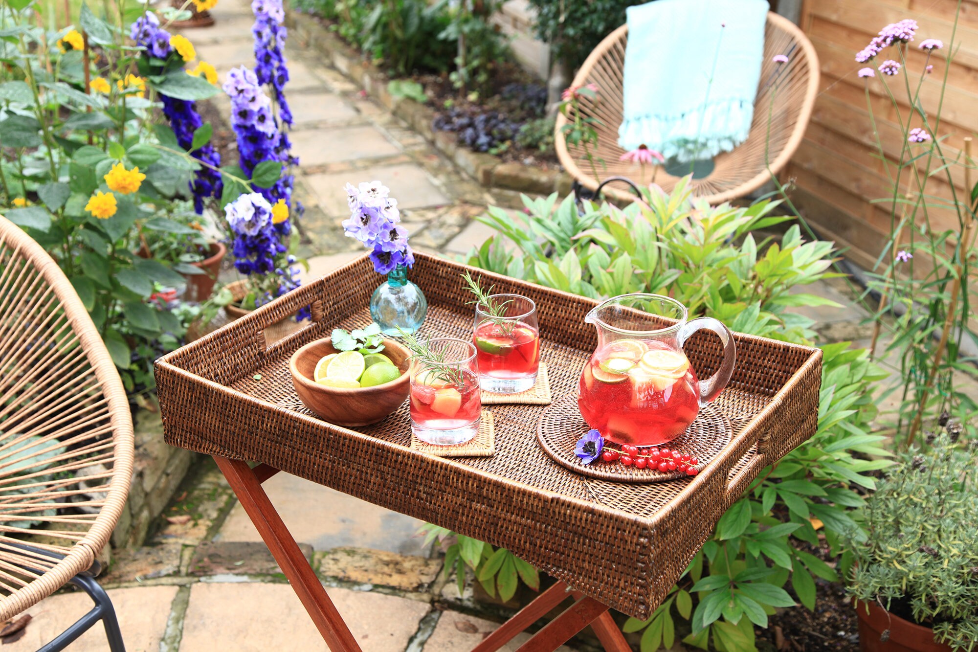 Rattan Butler Tray With Wooden Legs 65 X 45 X 75cm Hand - Etsy UK