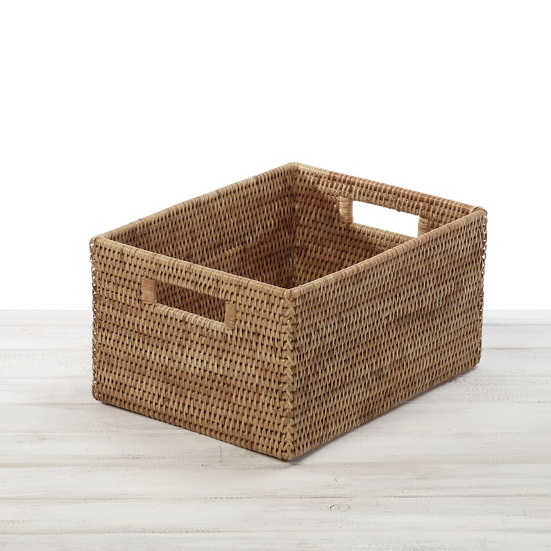Rattan Rectangular Storage Basket ( Large/small) - Etsy UK