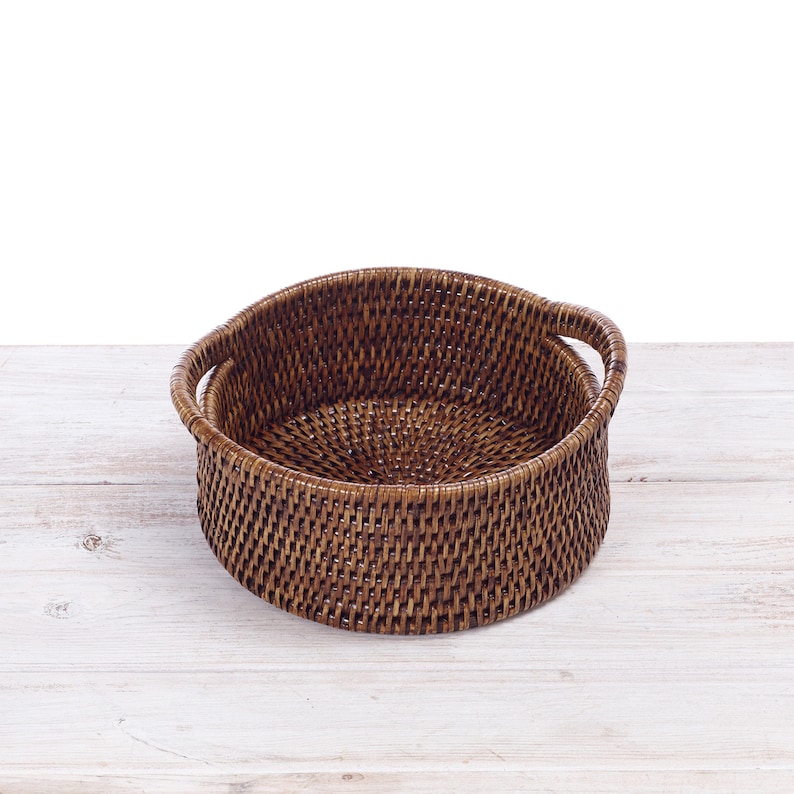Rattan Round Spa Tray With Handle -dia20cm X H8cm - Etsy UK