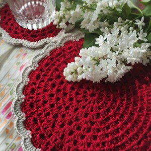 Round Crochet Table Mat, Crochet Round Placemat, Set of 4 Mats - Etsy