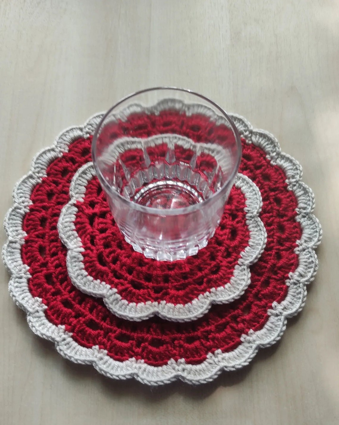 Round Crochet Table Mat, Crochet Round Placemat, Set of 4 Mats - Etsy