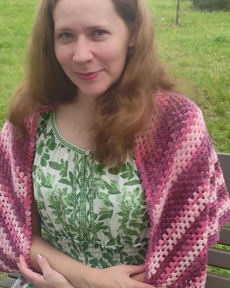 Crocheted Granny Square Shawl - Etsy