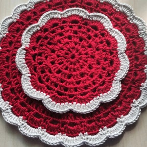 Round Crochet Table Mat, Crochet Round Placemat, Set of 4 Mats - Etsy