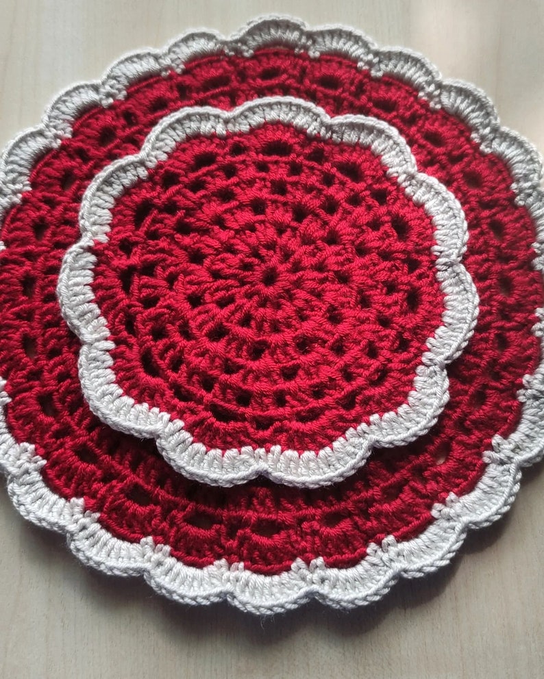 Round Crochet Table Mat, Crochet Round Placemat, Set of 4 Mats - Etsy