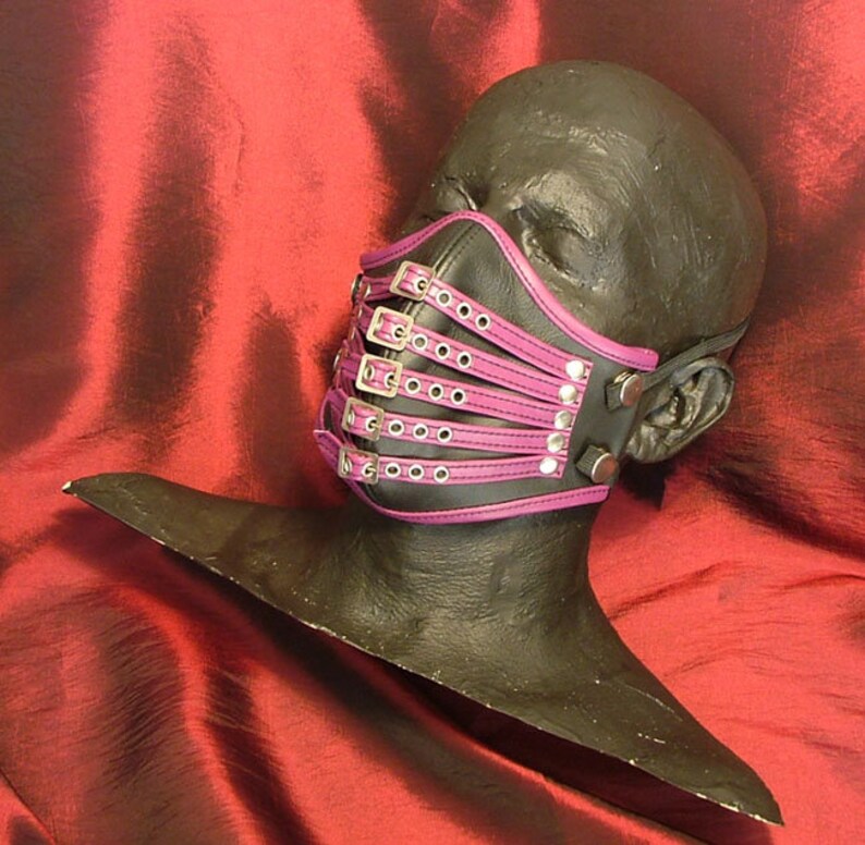Leather & PVC Rave Mask / Face Mask /dust Mask With Rear - Etsy