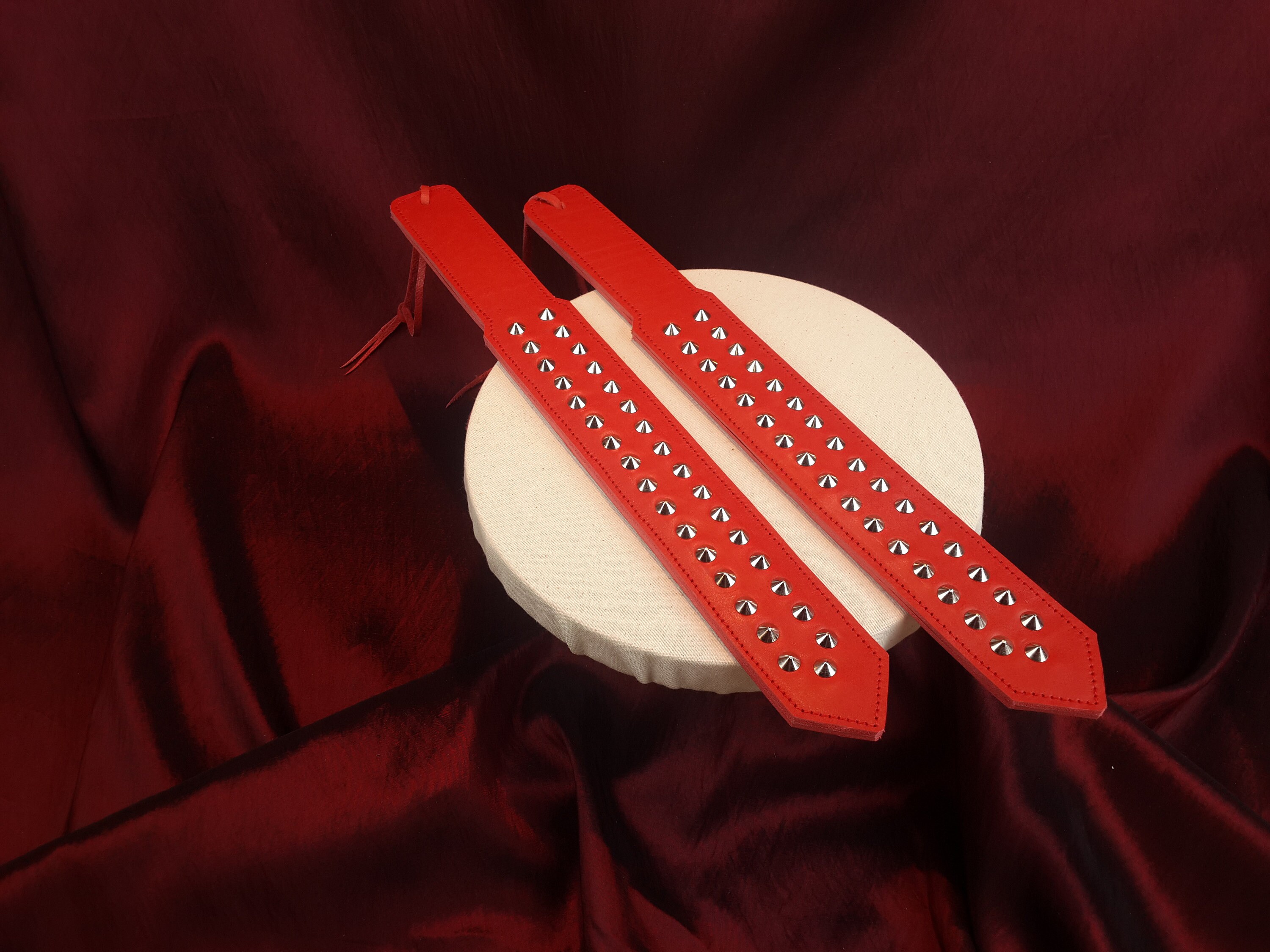 Black Heavy Leather Studded Paddle With Blue or Black Stitching. - Etsy