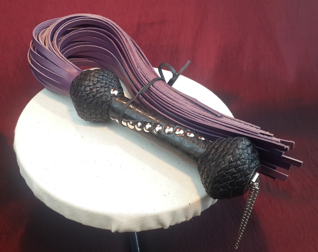 Heavy Leather Purple Flogger With Speckled Black or Black - Etsy