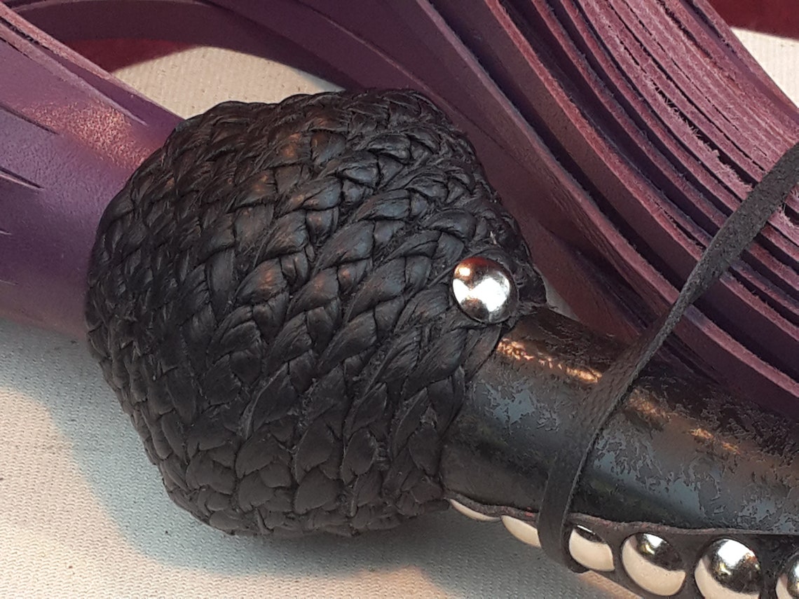 Heavy Leather Purple Flogger With Speckled Black or Black - Etsy