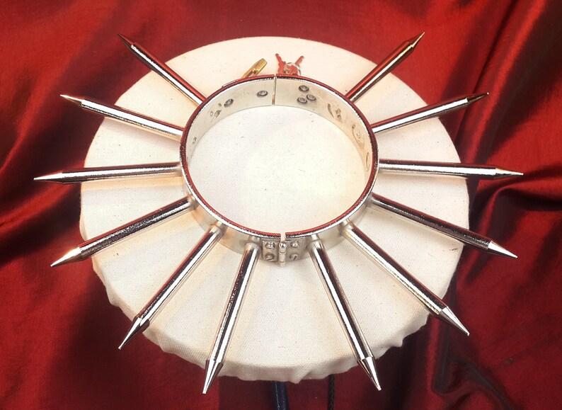 Steel Spiked Collar With 12 Super Long Steel Spikes. - Etsy