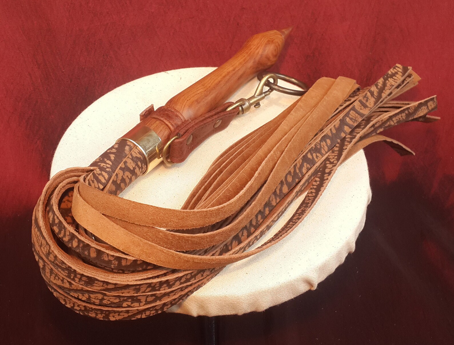 Buffalo Leather Flogger With Mopani Hard Wood Handle Detail - Etsy