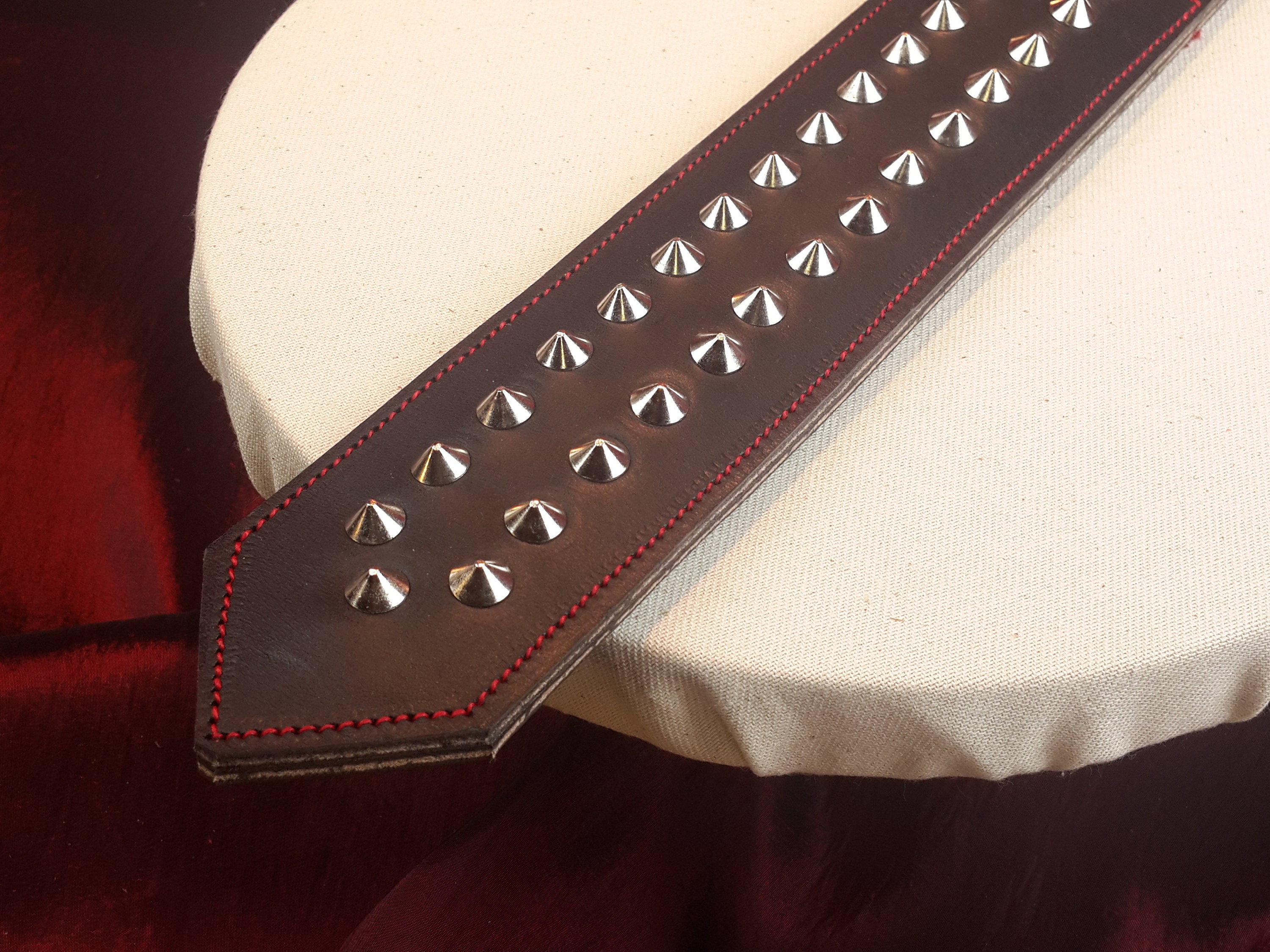 Black Heavy Leather Studded Paddle With Blue or Black Stitching. - Etsy