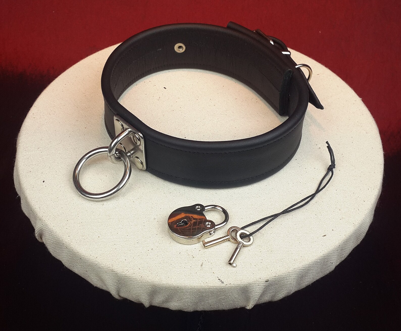 Heavy Leather O-ring Slave Choker / Collar in Black Leather With ...