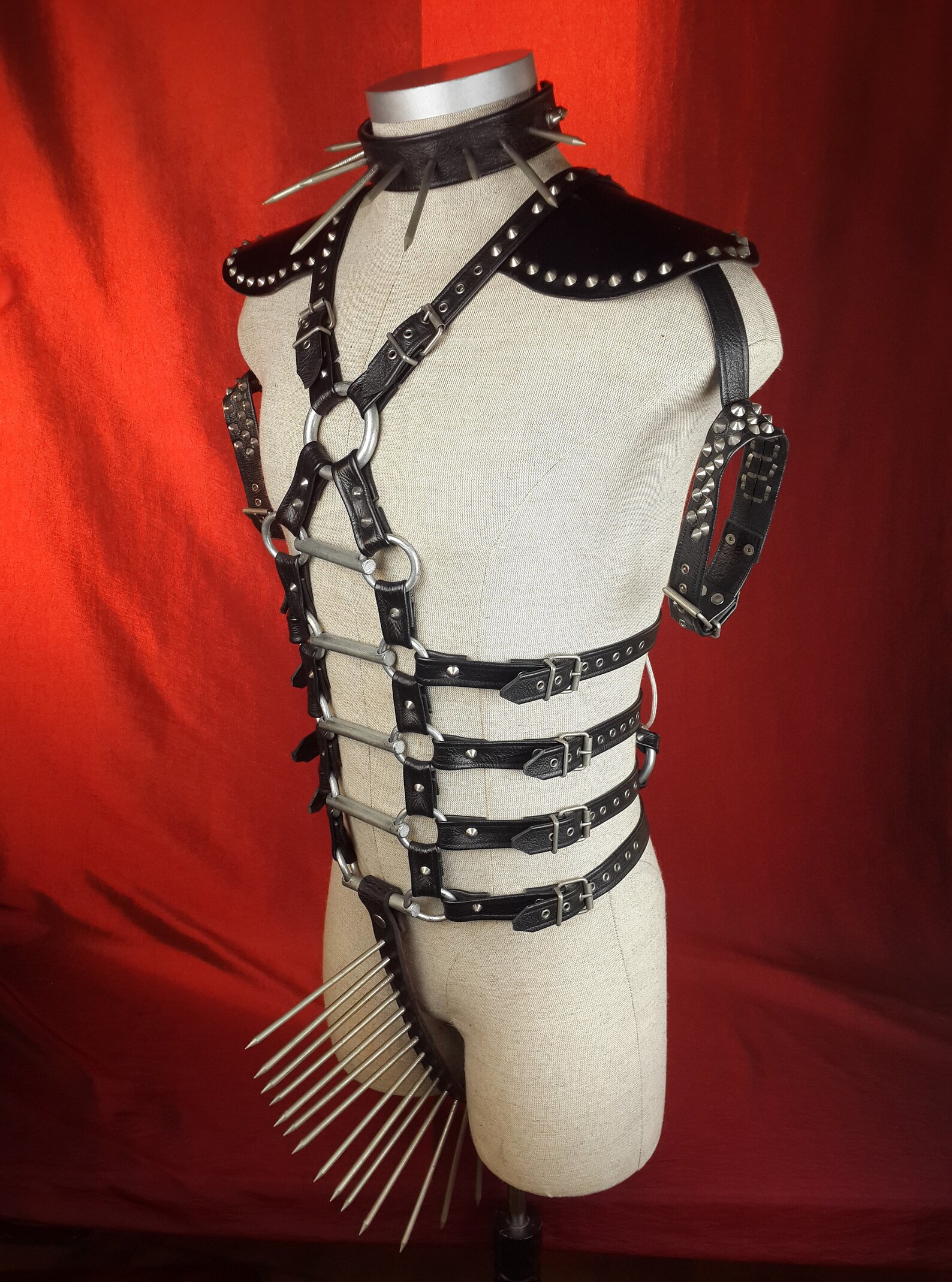 Male Full Body Harness With Steel Horse Bit Detail in Fine | Etsy