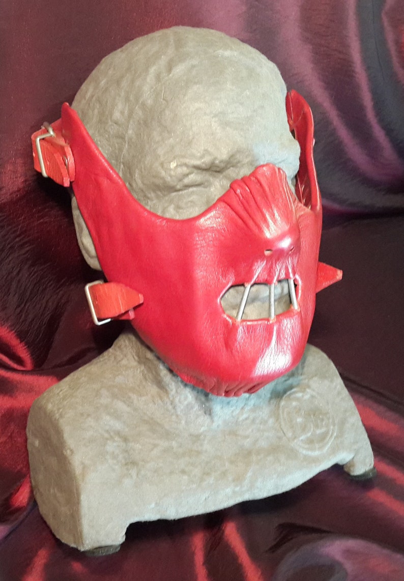 Hannibal Face Mask in Red Leather. - Etsy