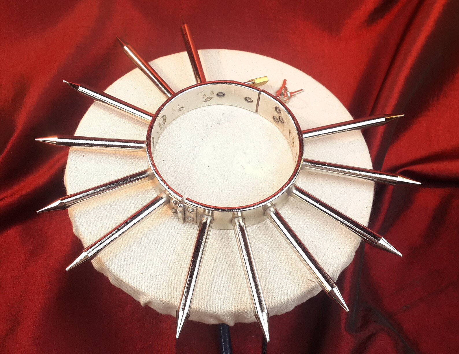 Steel Spiked Collar With 12 Super Long Steel Spikes. - Etsy