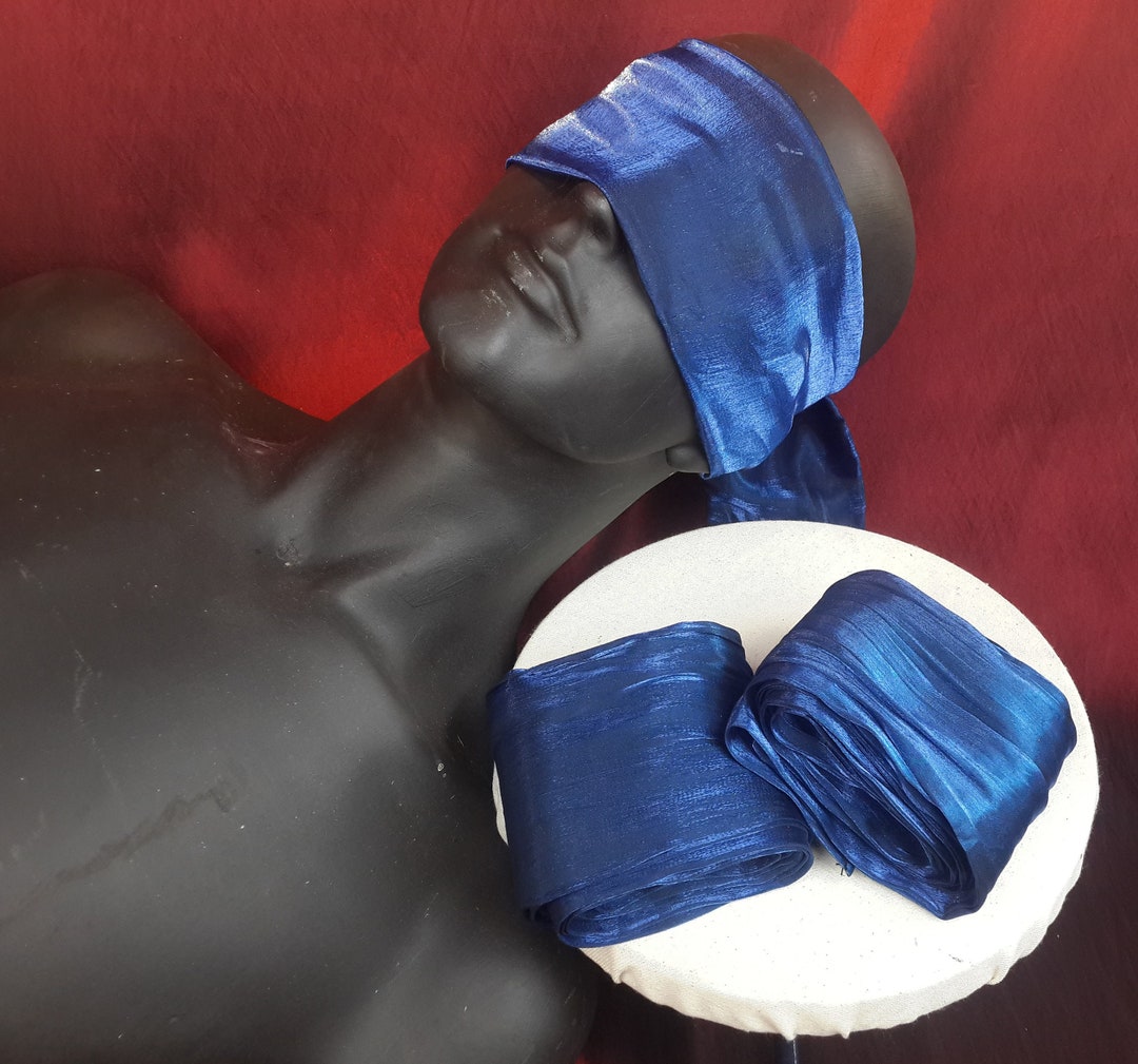 Royal Blue Blindfold and Body Bondage Tie Set of 3 Wraps. - Etsy