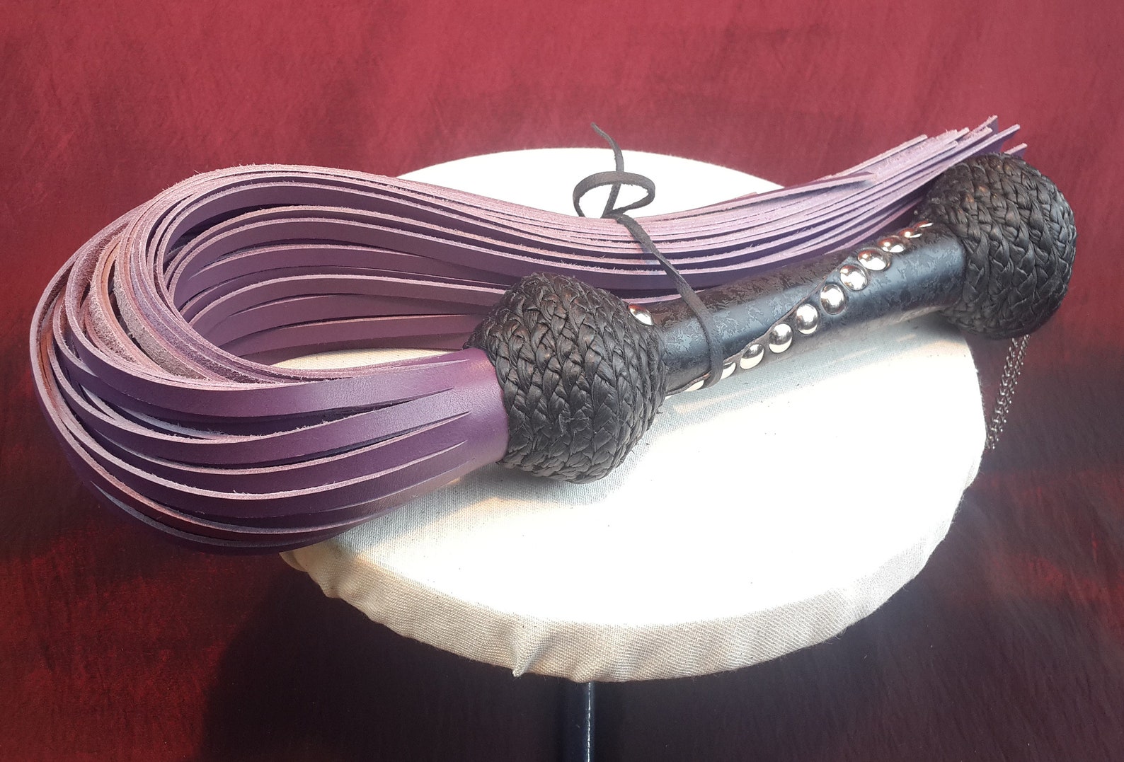 Heavy Leather Purple Flogger With Speckled Black or Black - Etsy