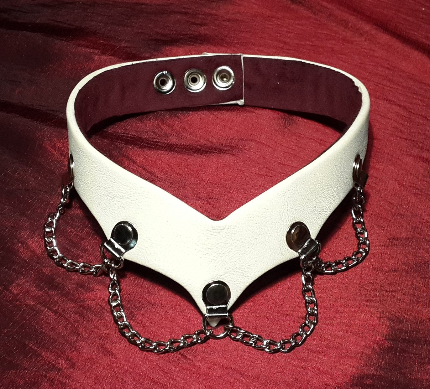 Mistress Collar in white soft leather. | Etsy
