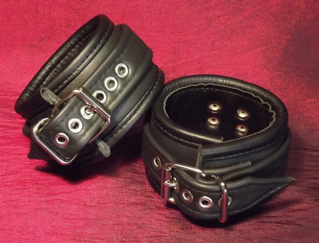 Black Leather Arm Cuffs With D Rings and Rear Belts and Buckles - Etsy