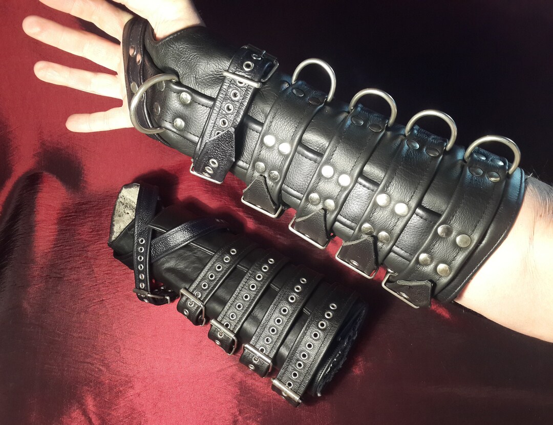 6 Buckle Hand and Arm Gauntlet Bracers. - Etsy