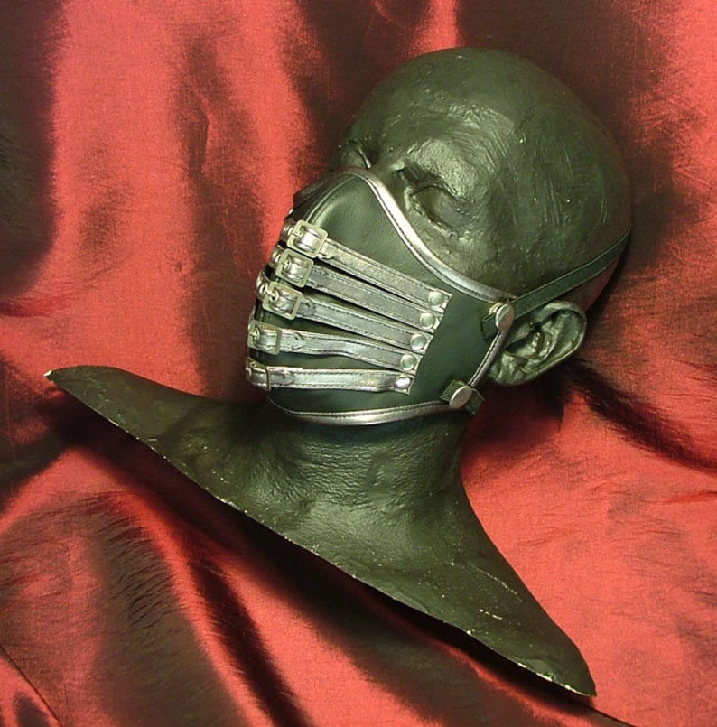 Leather & PVC Rave Mask / Face Mask /Dust Mask with rear | Etsy