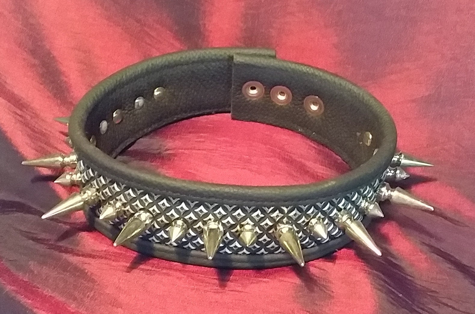 Spikey Leather Collar With Long and Short Spikes - Etsy