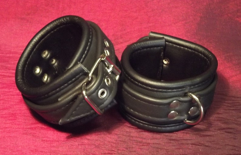Black Leather Arm Cuffs With D Rings and Rear Belts and - Etsy