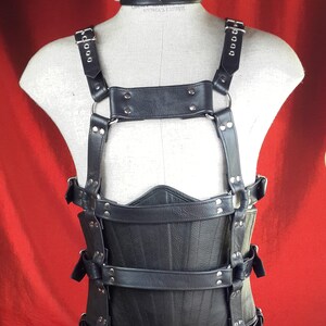 Male Full Body Harness in Fine Black Sewn Leather. Custom Handmade ...