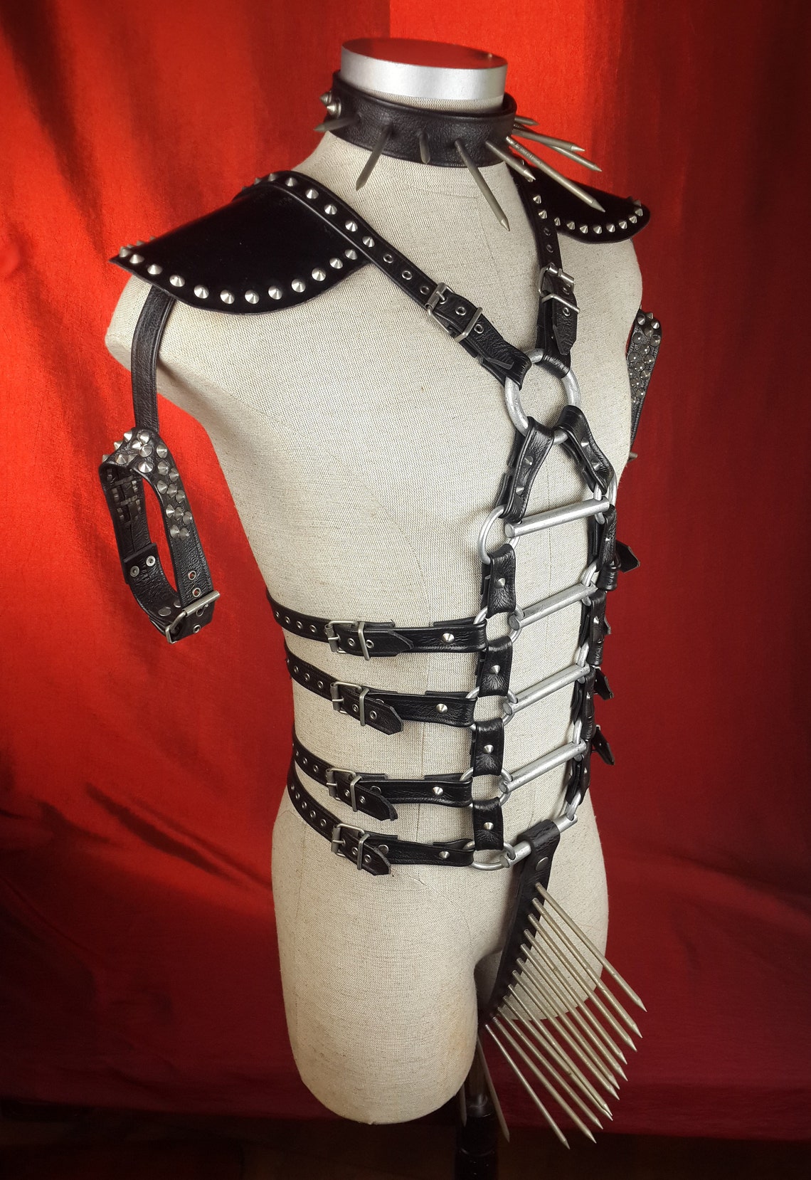 Male Full Body Harness With Steel Horse Bit Detail in Fine | Etsy