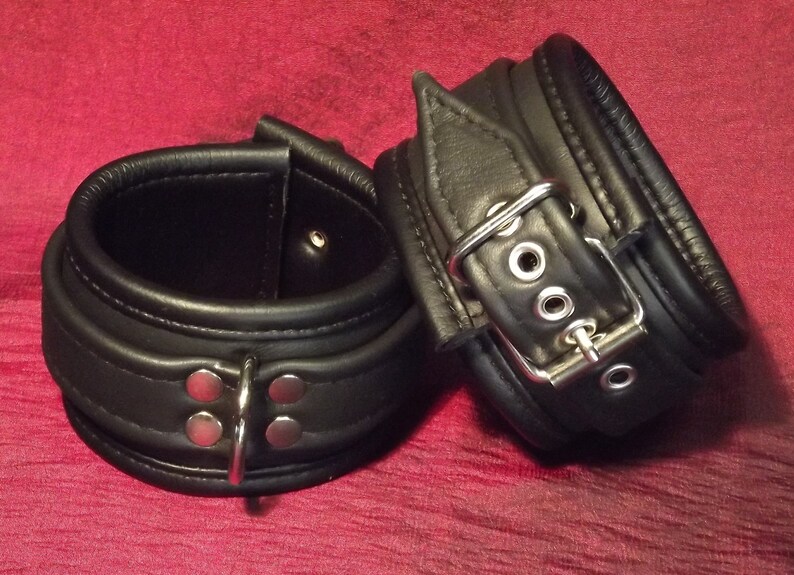 Black Leather Arm Cuffs With D Rings and Rear Belts and - Etsy