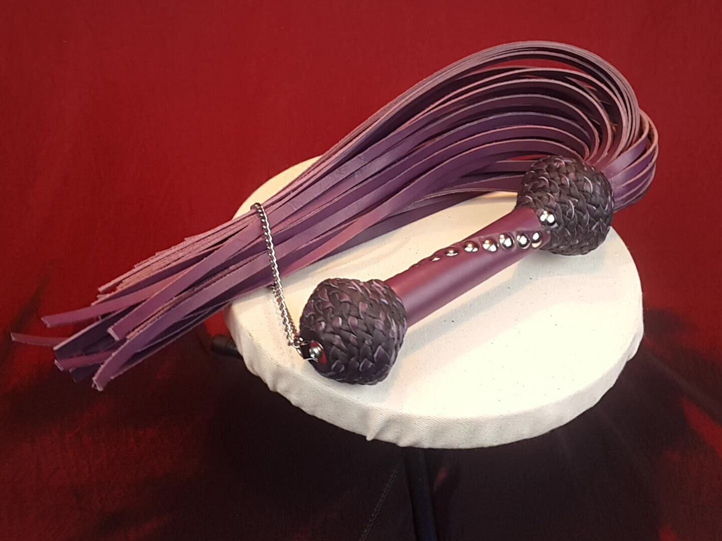 Heavy Leather Purple Flogger With Purple Handle. - Etsy