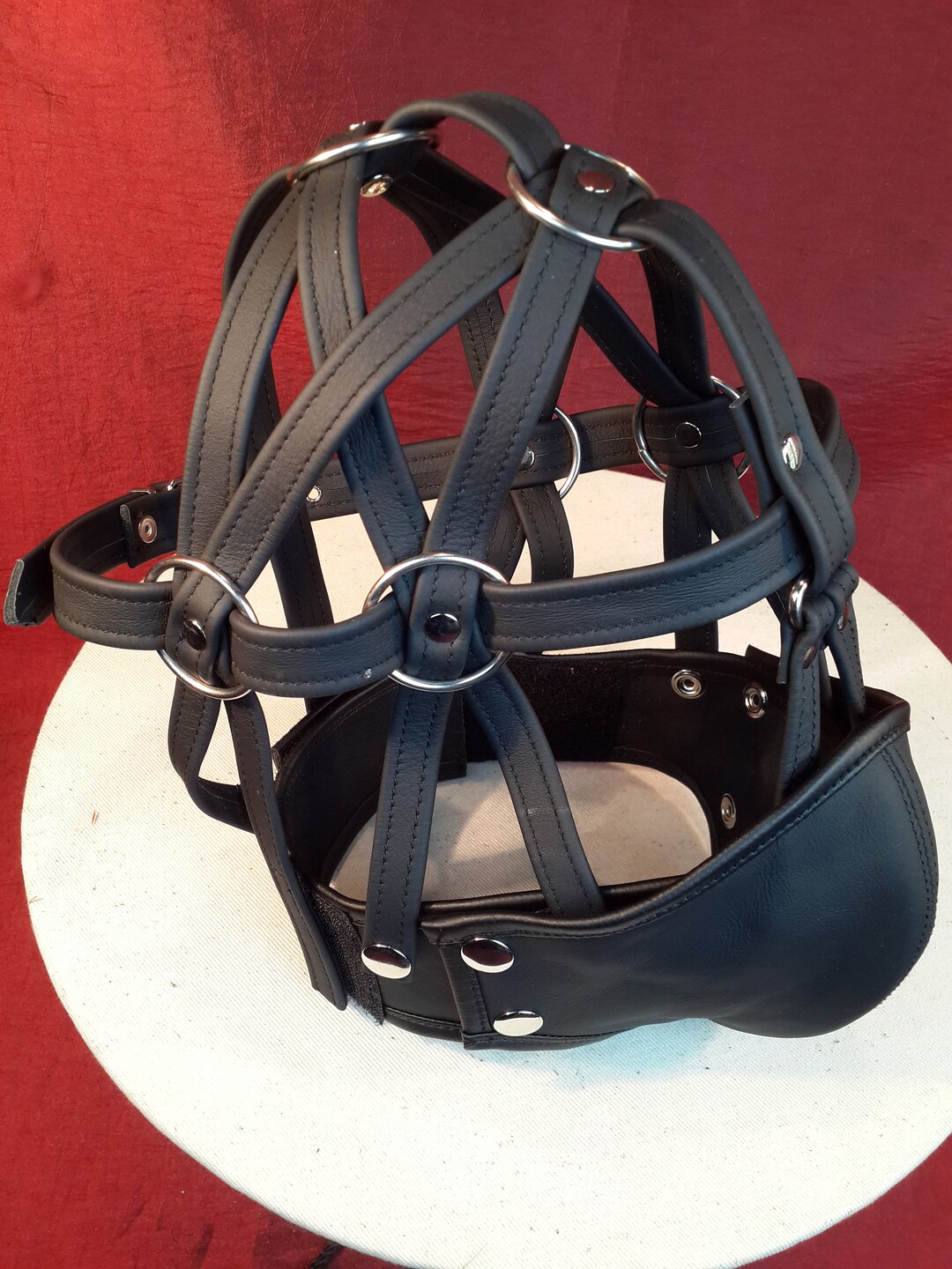 Closed Mouth Cover Head Cage Harness With Removable Face Mask. - Etsy