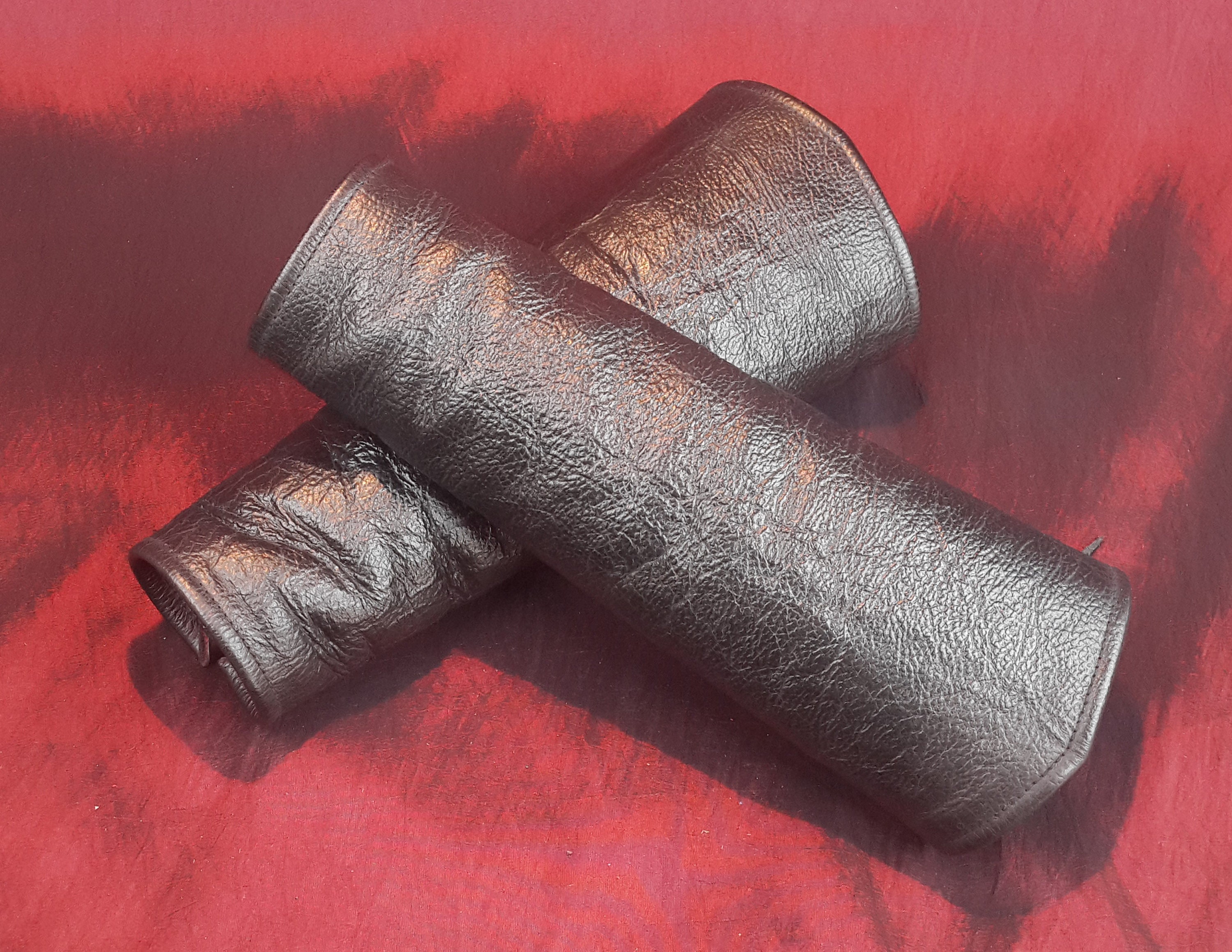 Full Leather Arm Gauntlets Set With Rear Leather Laces or - Etsy