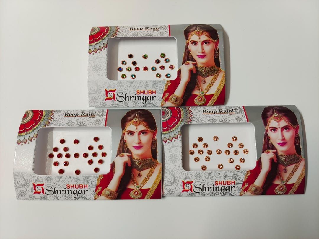 Indian Stone Bindi Stickers With Golden Dots - Etsy