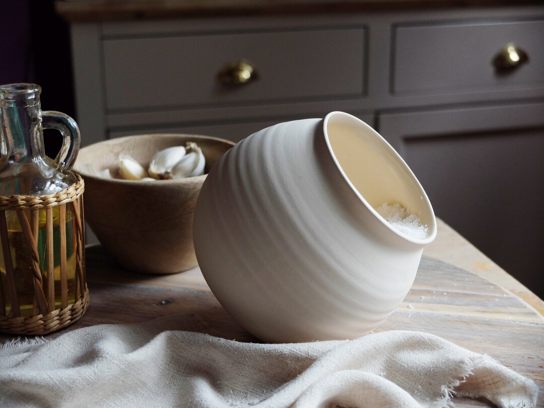 Handmade Ceramic Salt Cellar: Unglazed Earthenware Salt Pig - Etsy
