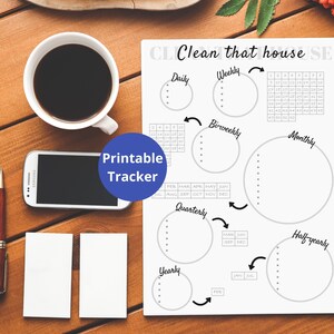 Printable BUJO Cleaning Tracker Bullet Journal Page Insert, Holiday ...