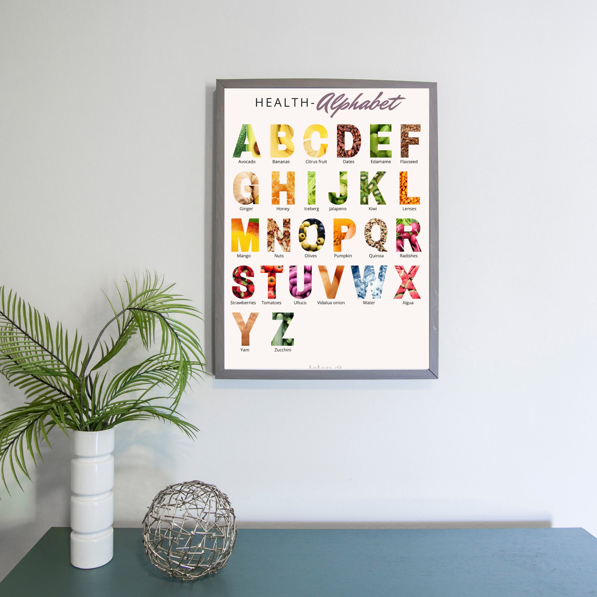Printable Health Alphabet Poster (english) - Learn Kids Healthy Foods ...