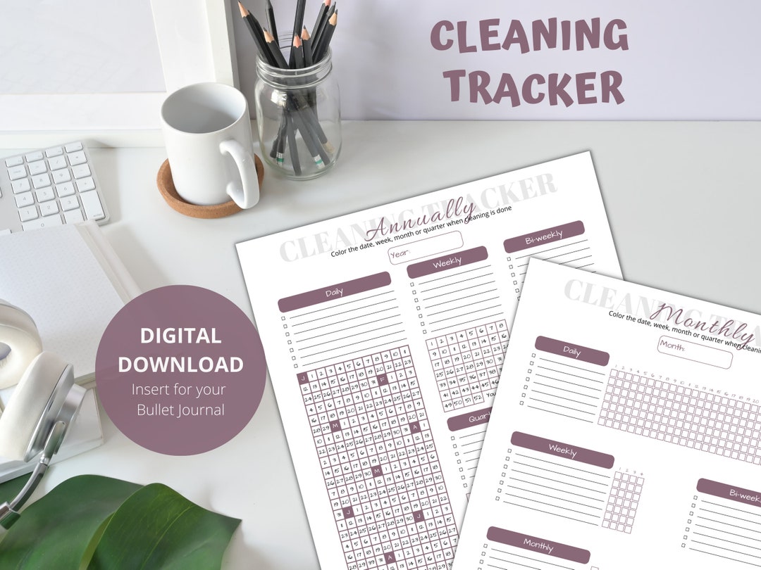 Printable BUJO Onenote Cleaning Tracker Bullet Journal Page - Etsy